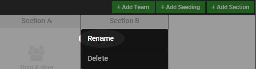 Adding, deleting and renaming sections – Sporty Online Support Centre