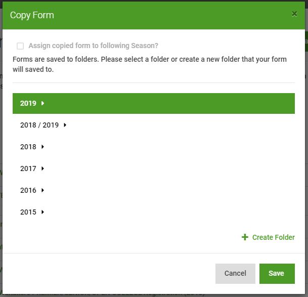 Copy an online form – Sporty Online Support Centre