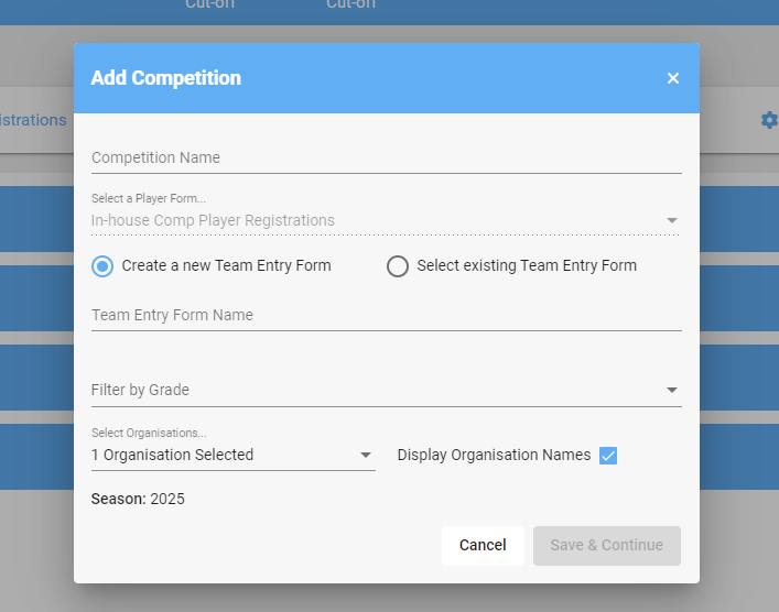 TeamBuilder: Competitions from TeamBuilder – Sporty Online Support Centre