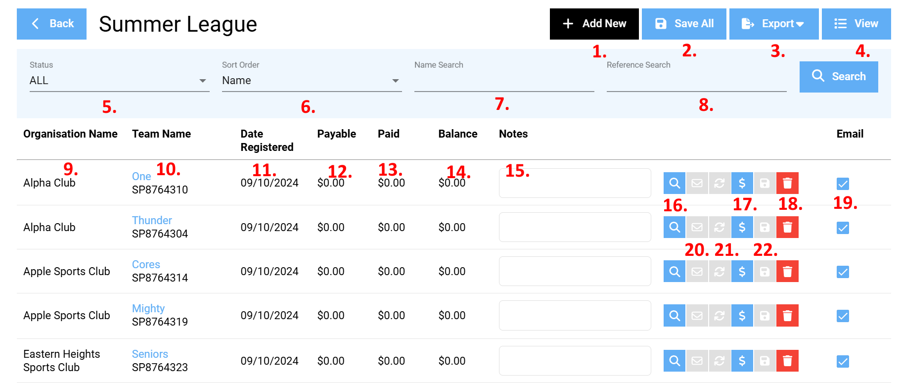 TeamBuilder: View Teams Database for Competition Organisers – Sporty ...