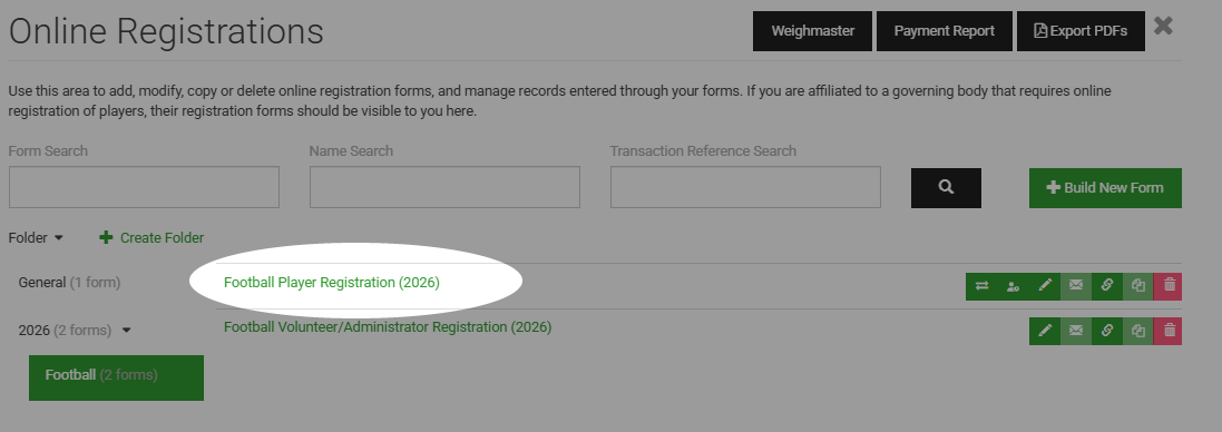 Activating Football Registrations – Sporty Online Support Centre